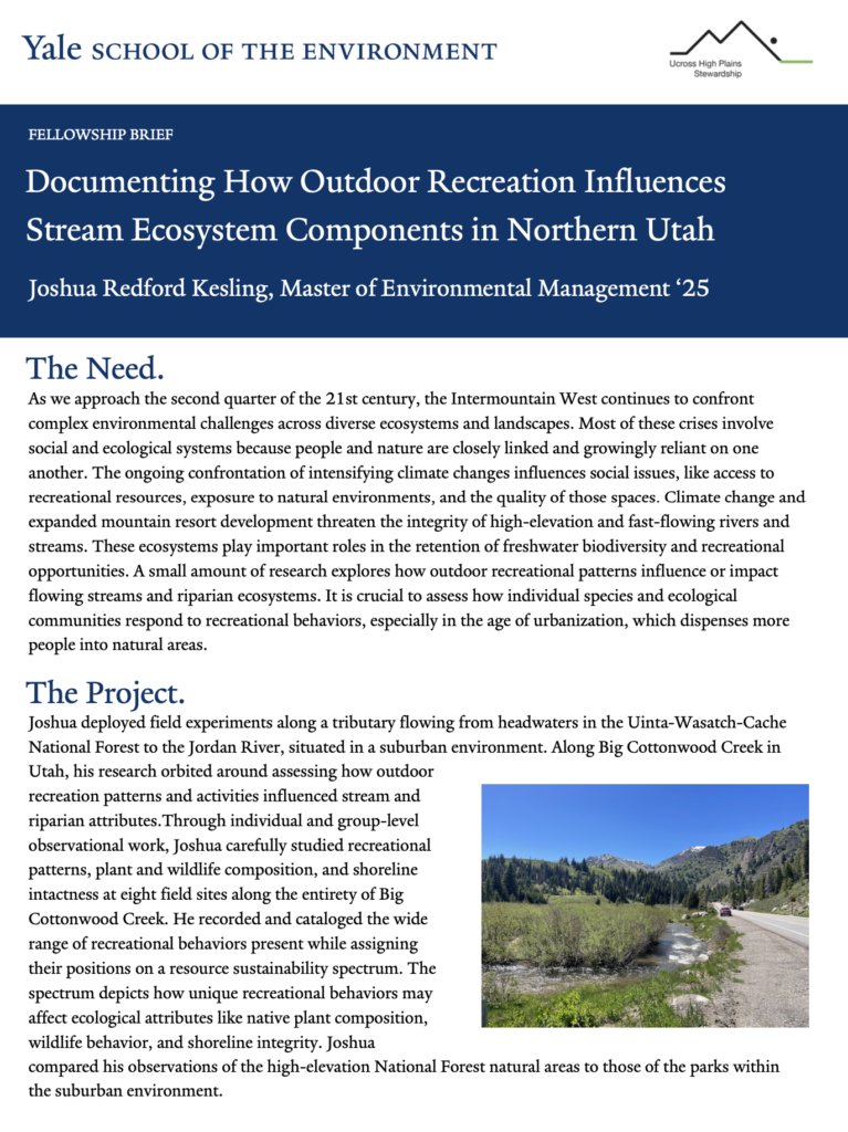 Capturing Outdoor Recreation and Ecological Patterns along a Multiple ...